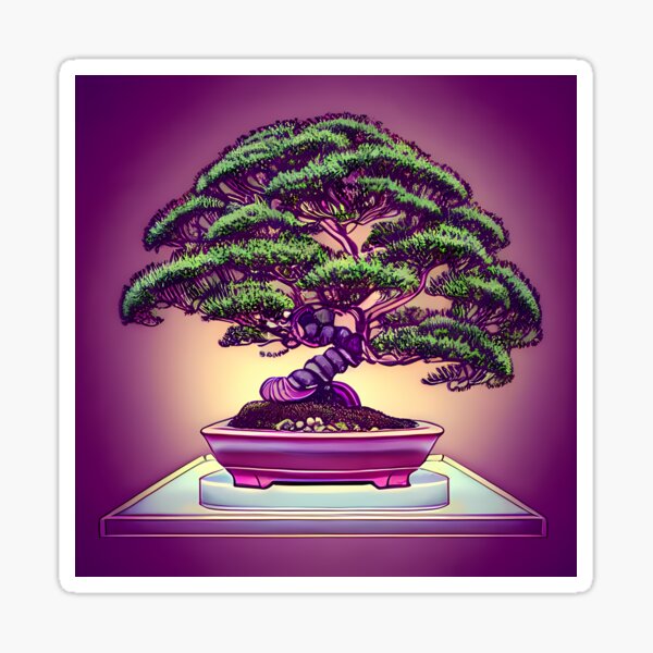 "Bonsai tree " Sticker for Sale by BigBrainArtwork | Redbubble