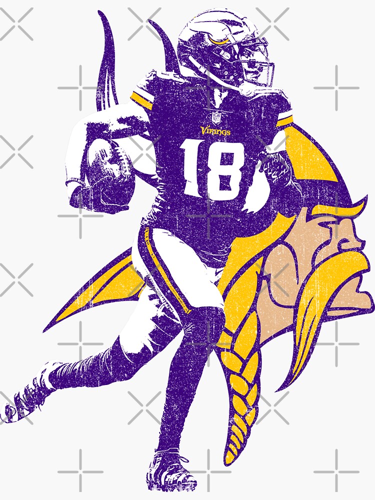 "Justin Jefferson (Variant)" Sticker for Sale by huckblade | Redbubble