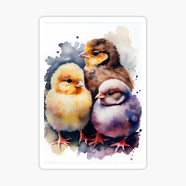 "Cute Fluffy Yellow Baby Chicks Easter" Sticker for Sale by CGSGraphics ...