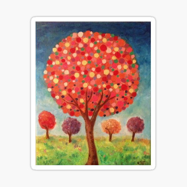 "happy trees" Sticker for Sale by kspfeif | Redbubble