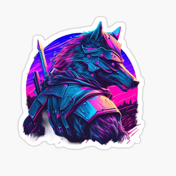 "Cyber Wolf" Sticker for Sale by Elyzewin | Redbubble