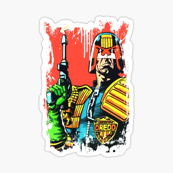 "Judge dredd comic funny gift " Sticker for Sale by sashacall | Redbubble