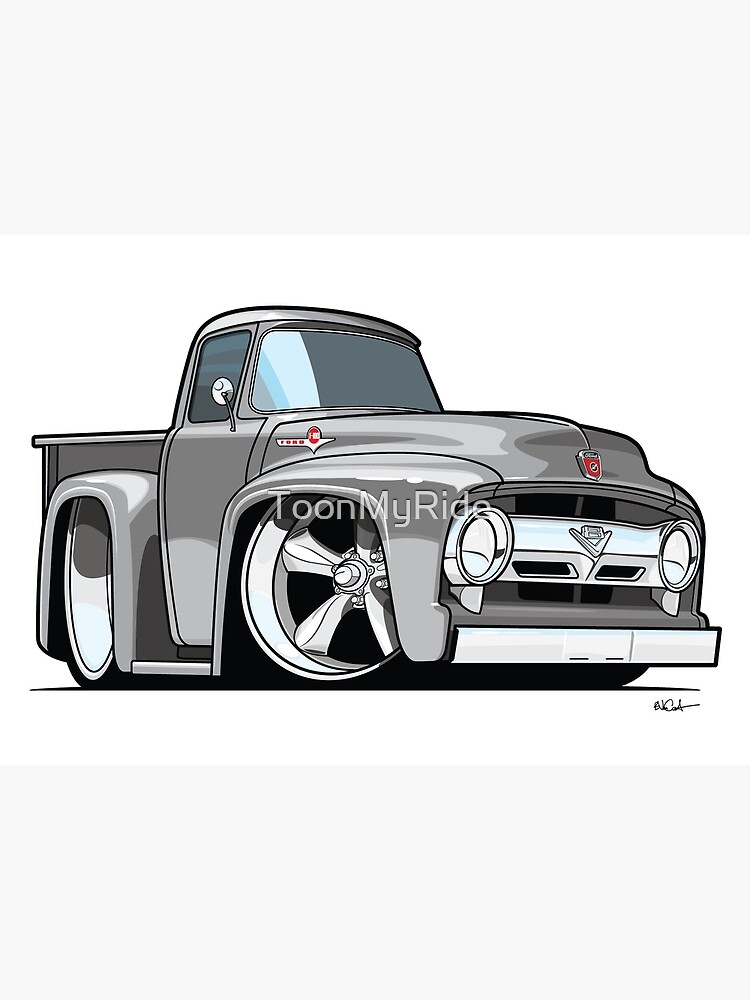 "F100 Pickup Cartoon" Art Print by ToonMyRide | Redbubble