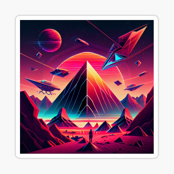 "Cyber Pyramid" Sticker for Sale by Elyzewin | Redbubble