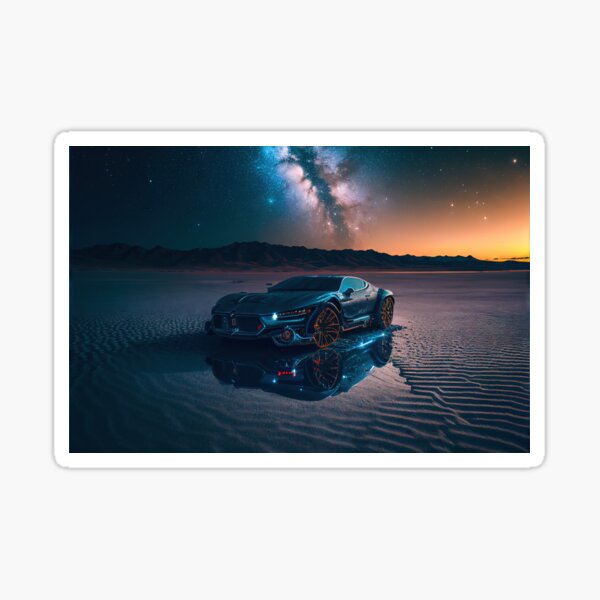 "Futuristic Speed Car - Milky Way Galaxy Art" Sticker for Sale by ...