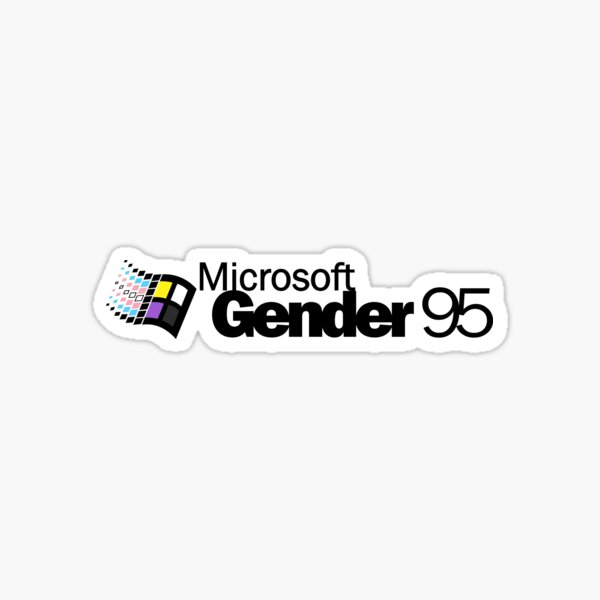 "Microsoft Gender 95" Sticker for Sale by Maya King | Redbubble