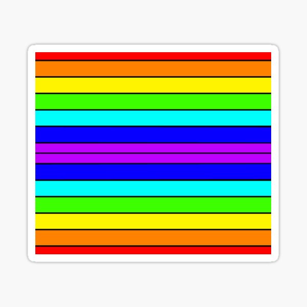 "Black Lined Bright Rainbow Stripes" Sticker for Sale by LawsonFabrics ...