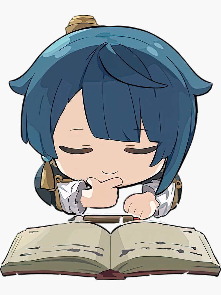 "Genshin Impact Xinqiu Thinking" Sticker for Sale by Mary Madera ...