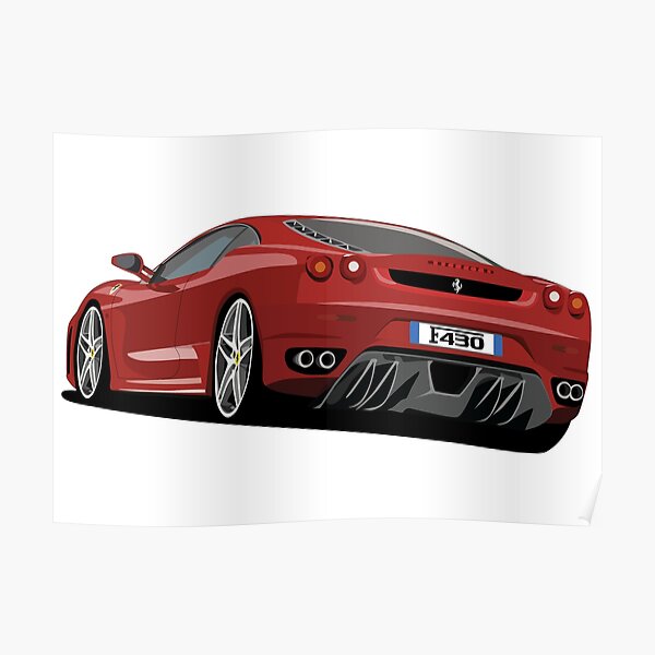 Póster «Ferrari F430 de dibujos animados» de ToonMyRide | Redbubble