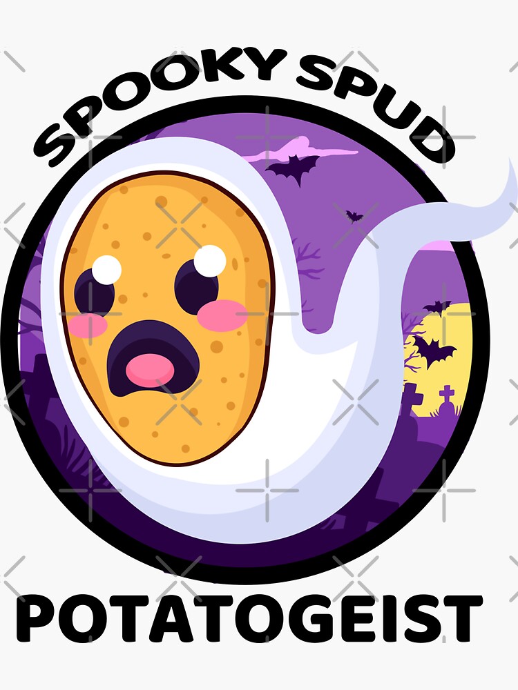 "Potatogeist Spooky Spud Potato Cute Halloween" Sticker for Sale by ...