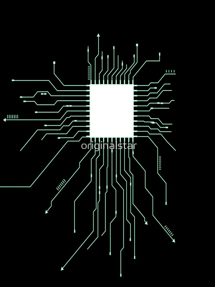 Funda de iPhone «placa de circuito núcleo CPU corazón pc nerd sistema informático núcleo CPU ...