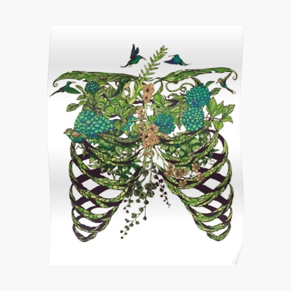 "Floral rib cage" Poster for Sale by Dark-Happiness | Redbubble