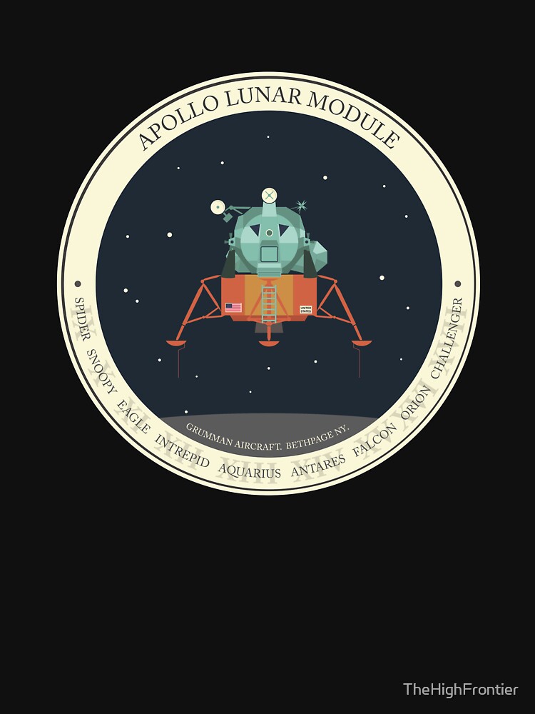 "APOLLO LUNAR MODULE" T-shirt for Sale by TheHighFrontier | Redbubble ...