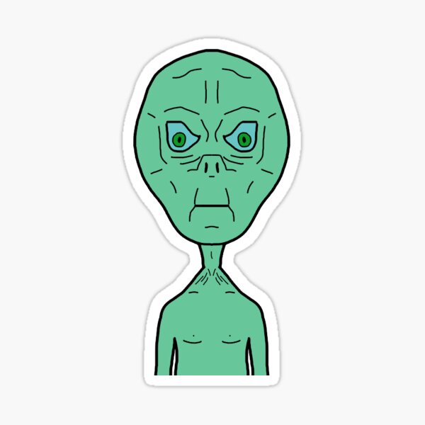"Classic Green Alien" Sticker for Sale by ArtShovel | Redbubble