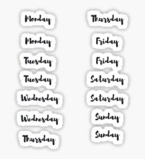 Days of the Week: Stickers | Redbubble