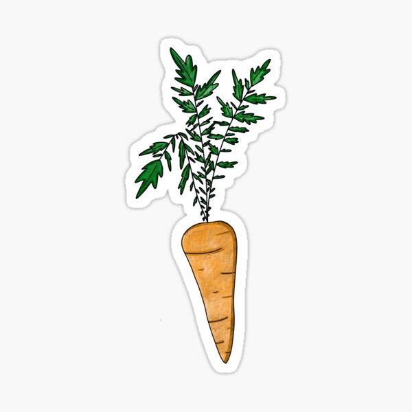 "Cute drawn crayon carrot" Sticker for Sale by miaengkohn | Redbubble