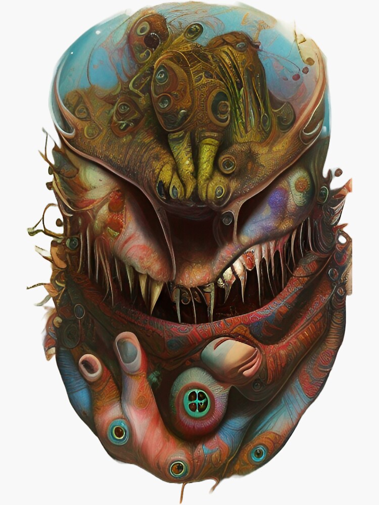 "Horror Illustration Scary Fantasy Creature Artwork " Sticker for Sale ...