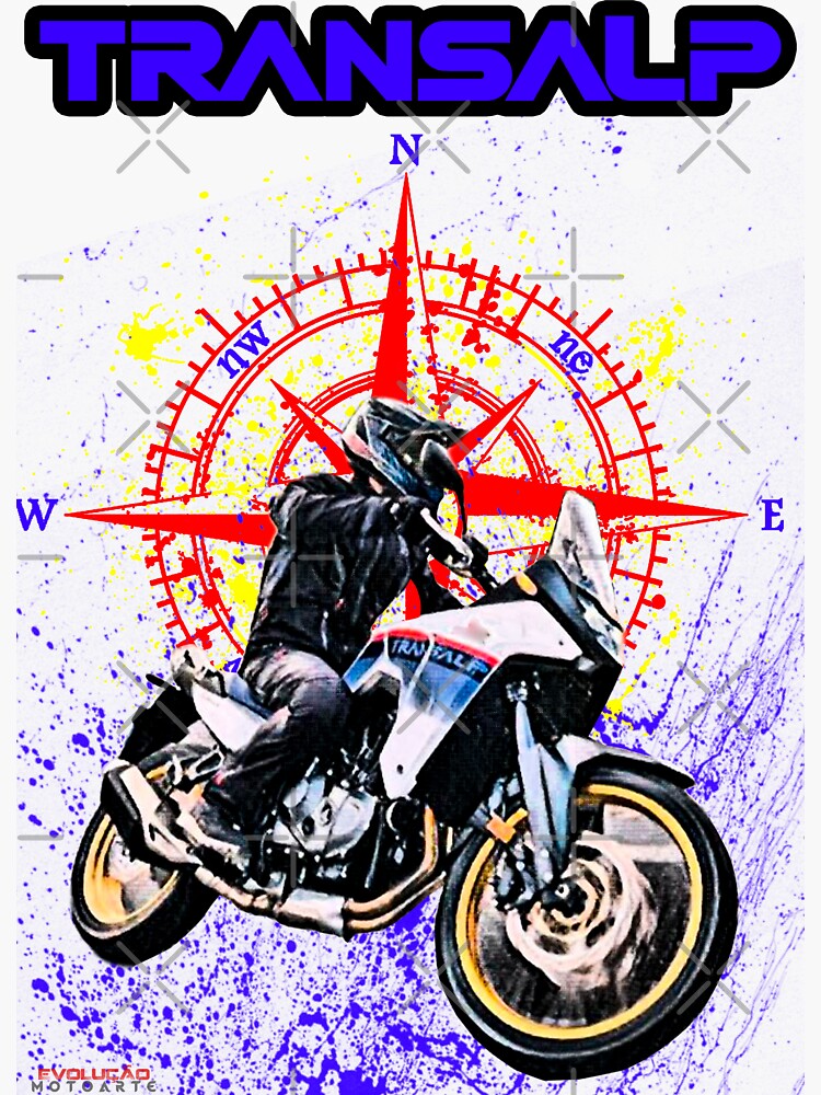 "Honda Transalp 750" Sticker for Sale by Evomotoarte | Redbubble