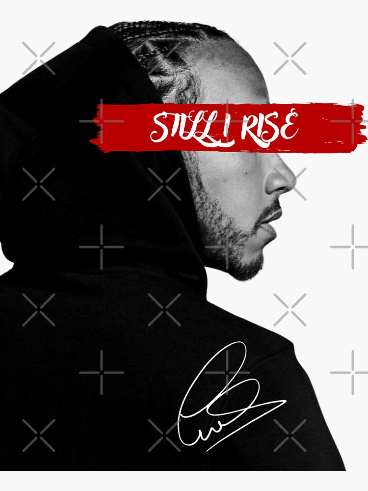 "Lewis Hamilton Still I rise black & white design" Sticker for Sale by ...