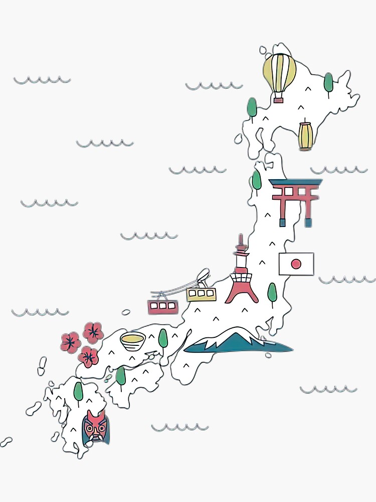 "Japans Map" Sticker for Sale by JaranJiron | Redbubble