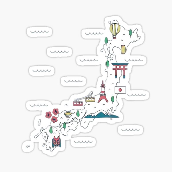 "Japans Map" Sticker for Sale by JaranJiron | Redbubble