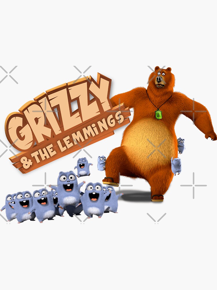 "Grizzy And Lemmings funny and happy kids" Sticker for Sale by EagleflyPro | Redbubble