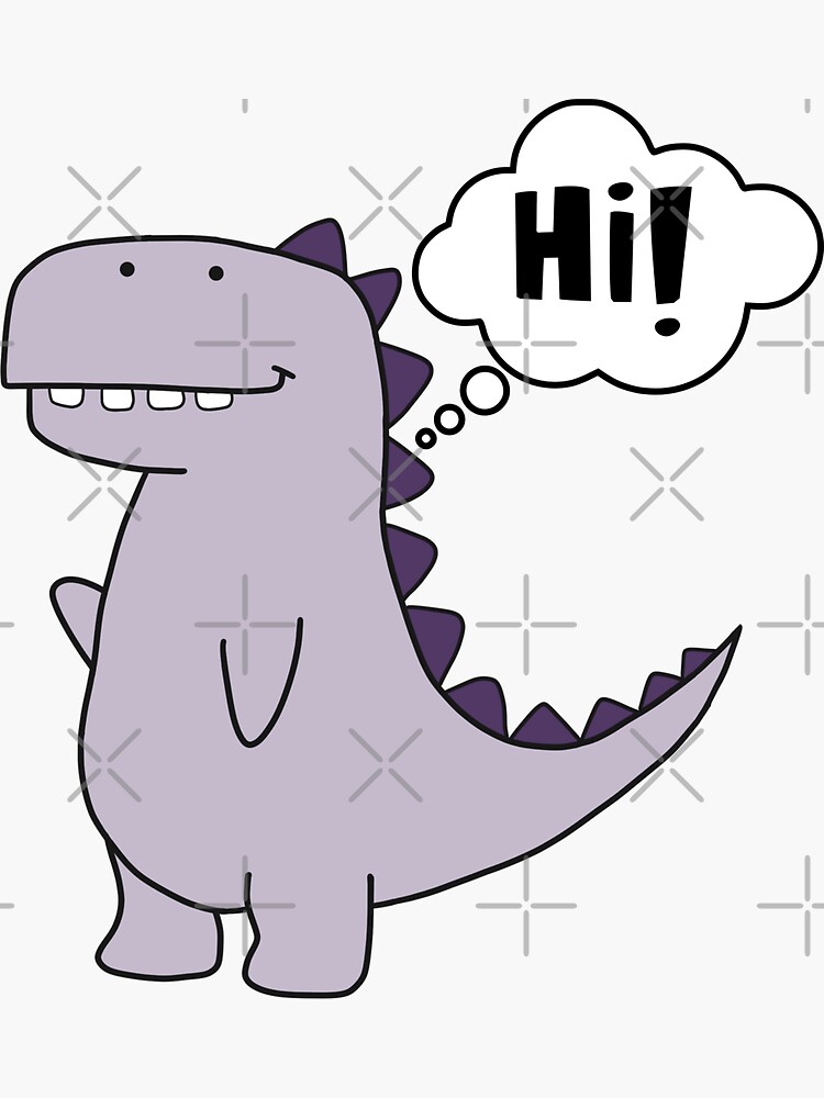 "T Rex Waving - Dino saying Hi - Friendly Dinosaur " Sticker for Sale ...
