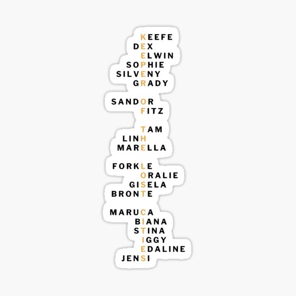 "Keeper of the Lost Cities Characters" Sticker for Sale by ...