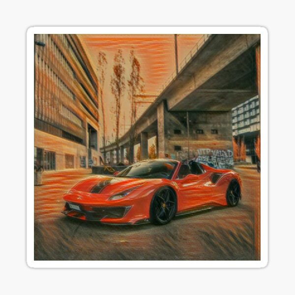 "Ferrari 488 Pista Spider" Sticker for Sale by OrangeCars | Redbubble
