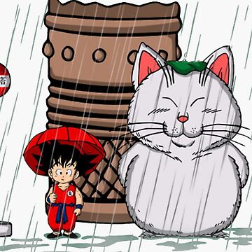 "goku dragonball z with cat " Poster by DreamMeArt | Redbubble