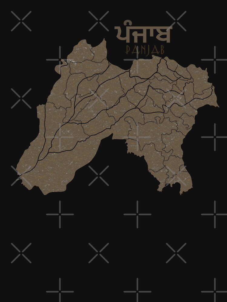 "Map of undivided Panjab | Old Panjab map" Essential T-Shirt for Sale ...