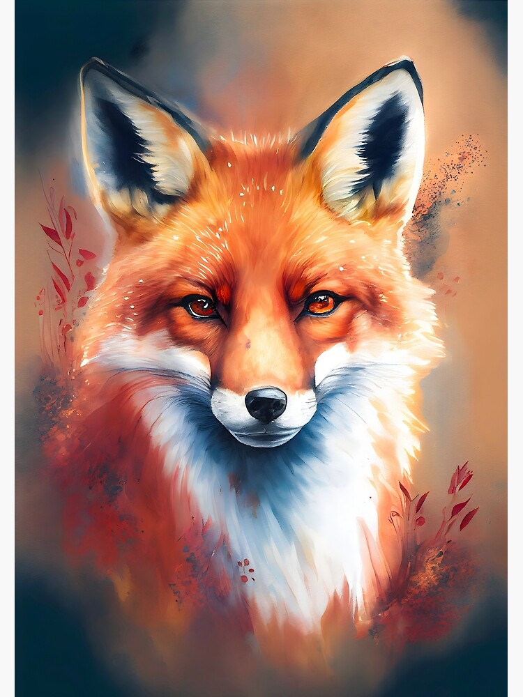 "Fuchs-Porträt-Aquarell" Poster von pastelyourlife | Redbubble