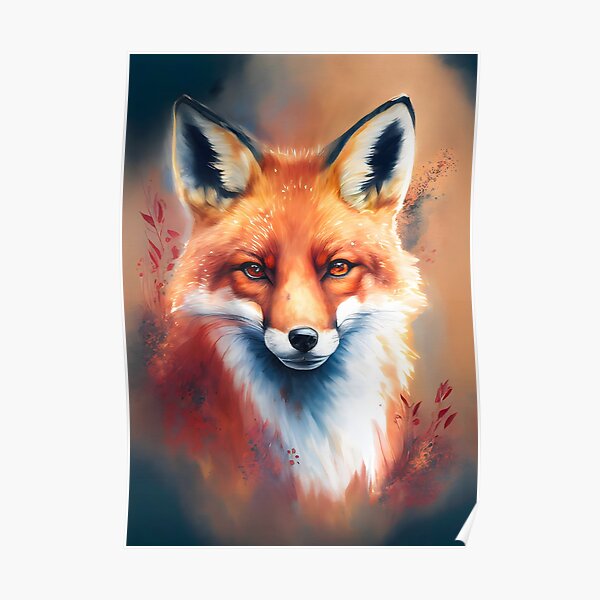 "Fuchs-Porträt-Aquarell" Poster von pastelyourlife | Redbubble