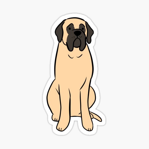 "English Mastiff dog cute cartoon illustration " Sticker for Sale by ...