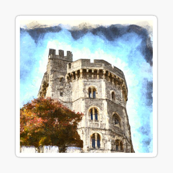 "Tower of Windsor Castle Abstract Art" Sticker for Sale by rimmatv ...