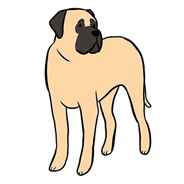 "English Mastiff dog cute cartoon illustration " Sticker for Sale by ...