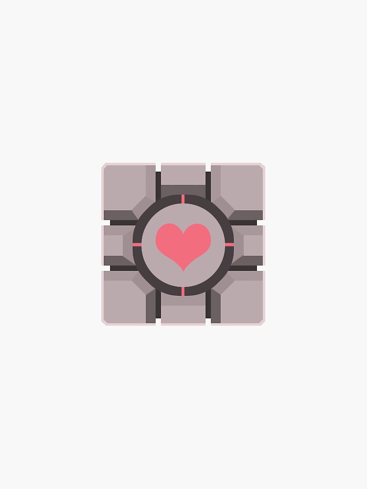 "Portal - Companion Cube" Sticker by Galaxxi | Redbubble