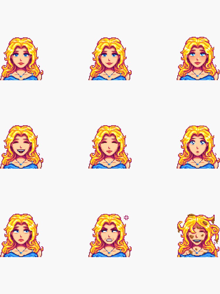 "Stardew Valley – Haley Portrait Pack" Sticker for Sale by little ...