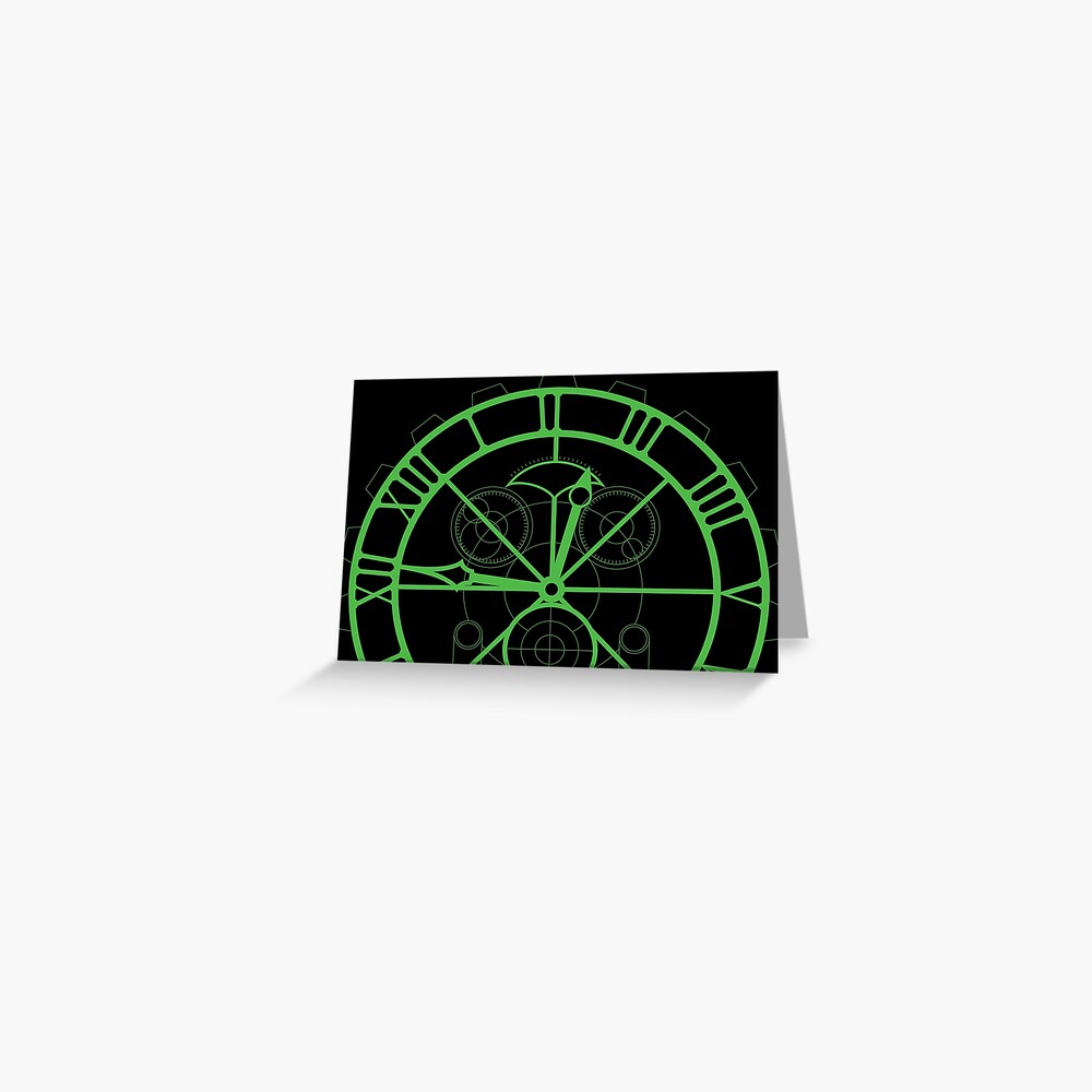 "Wicked Clock Set Design - Green" Greeting Card for Sale by laingdesign ...