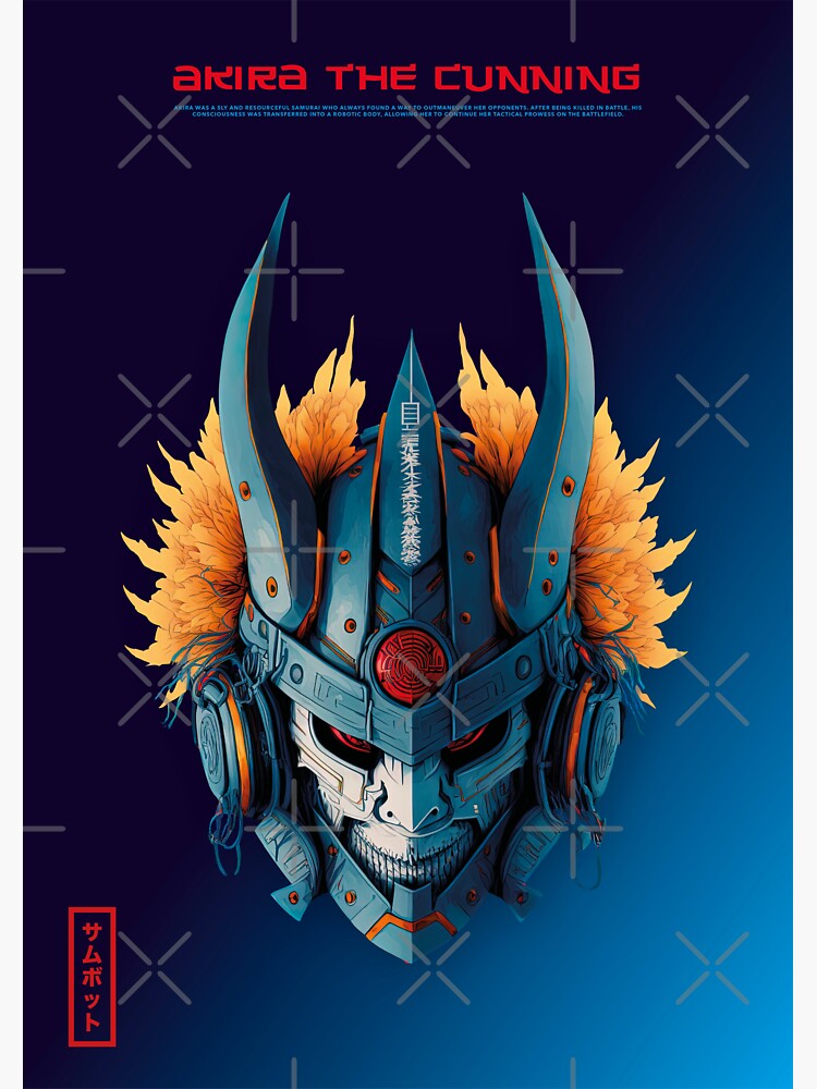 "Japanese Samurai Head - Akira" Sticker for Sale by Conhuir | Redbubble