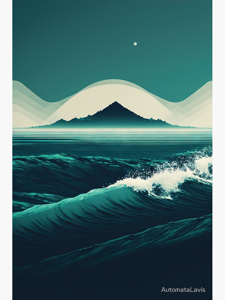 "Retrowave Aesthetic Great Wave Sea at night" Sticker for Sale by ...
