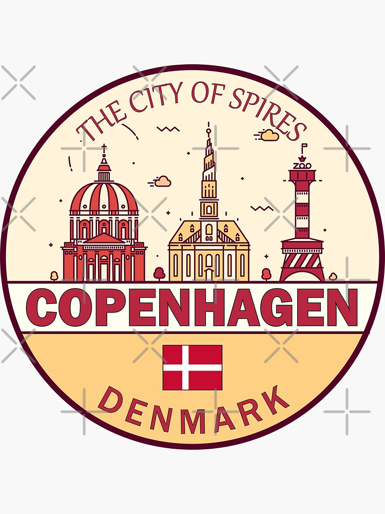 "Copenhagen Denmark City Skyline Emblem" Sticker for Sale by ...