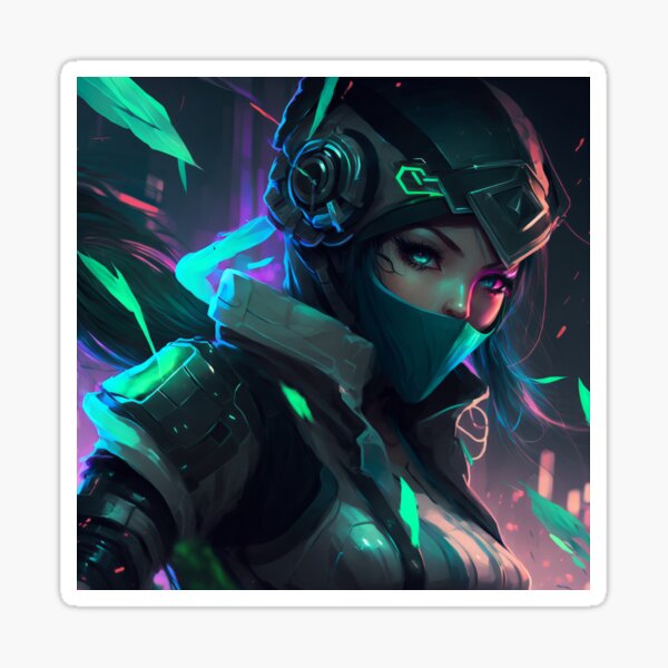 "Cyber Shadow Ninja" Sticker for Sale by AxeWave | Redbubble
