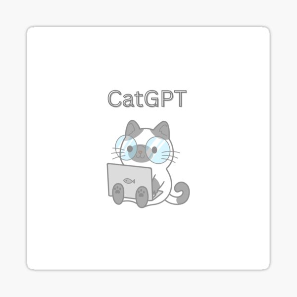 "Cat GPT" Sticker for Sale by Crankykat | Redbubble