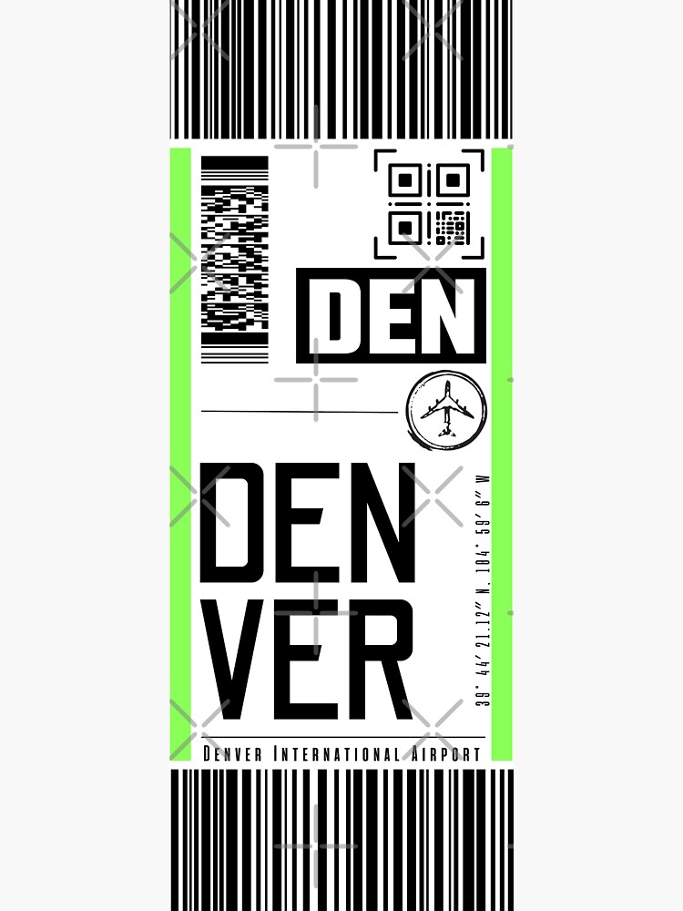 "DENVER DEN classic luggage tag airport stickers" Sticker for Sale by ...