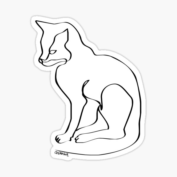 "Sitting cat" Sticker for Sale by GianniSarcone | Redbubble