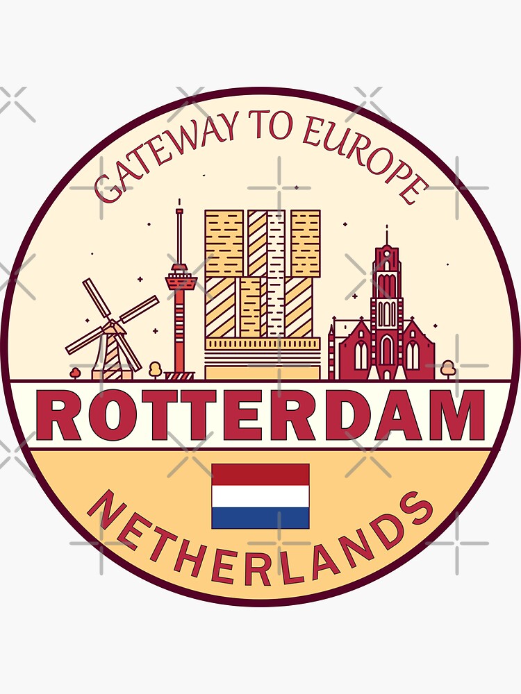 "Rotterdam Netherlands City Skyline Emblem" Sticker for Sale by ...
