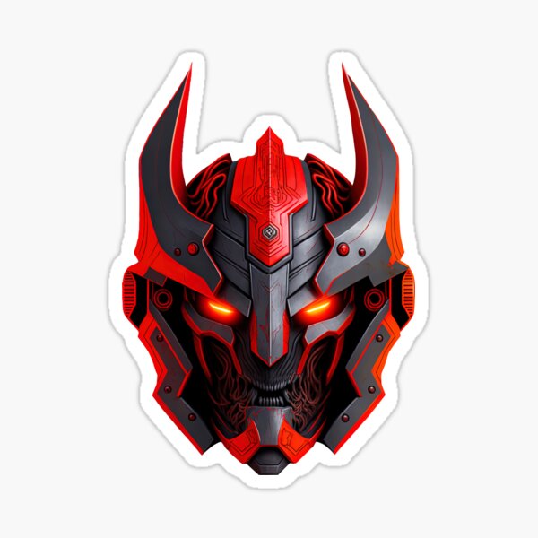 "Angry Robot Head with Red Eyes" Sticker for Sale by Conhuir | Redbubble