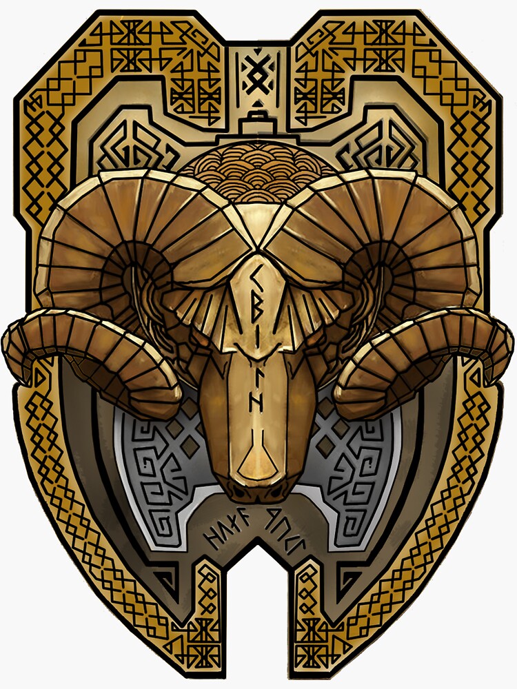 "Dwarven Shield " Sticker for Sale by WillboBaggins | Redbubble