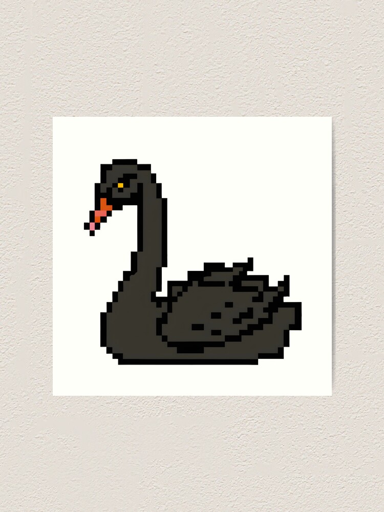 "Pixel Art Black Swan Nassim Taleb" Art Print for Sale by sagepixel ...